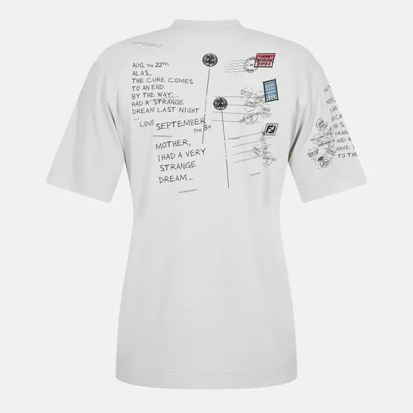 Fendi Postcard Regular Fit T-shirt - White