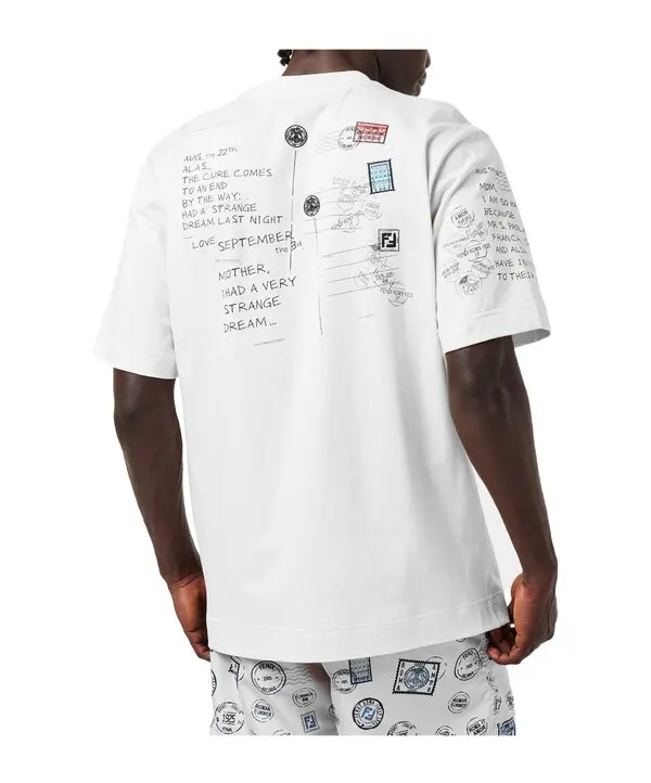 Fendi Postcard Regular Fit T-shirt - White
