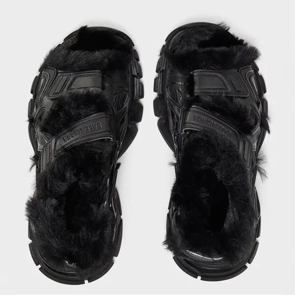 Balenciaga Track Faux-shearling Sandals