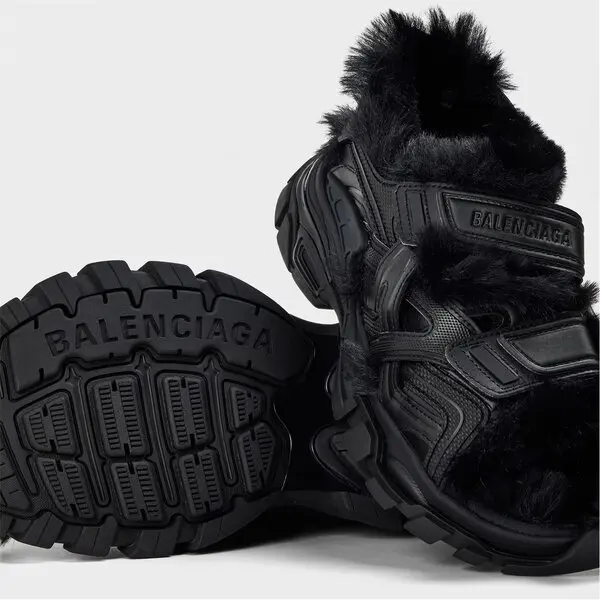 Balenciaga Track Faux-shearling Sandals