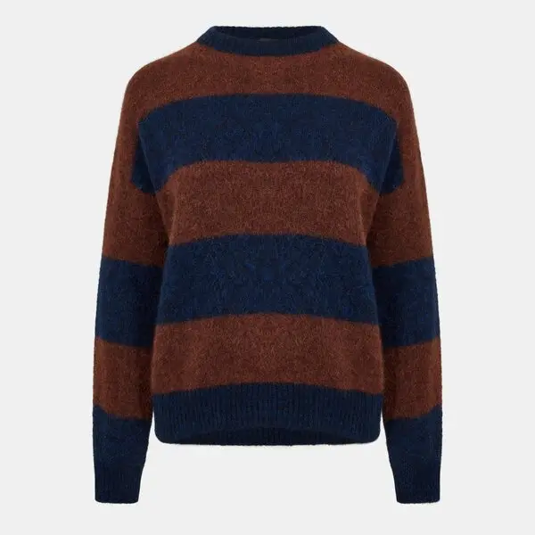 Max Mara Crew-neck Striped Knit Sweater