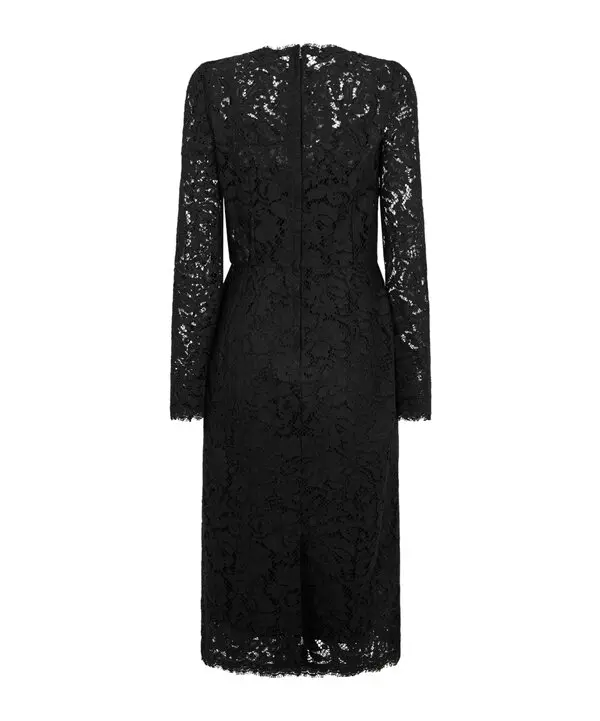Dolce & Gabbana Lace Midi Dress - Black