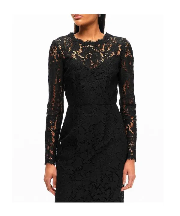 Dolce & Gabbana Lace Midi Dress - Black