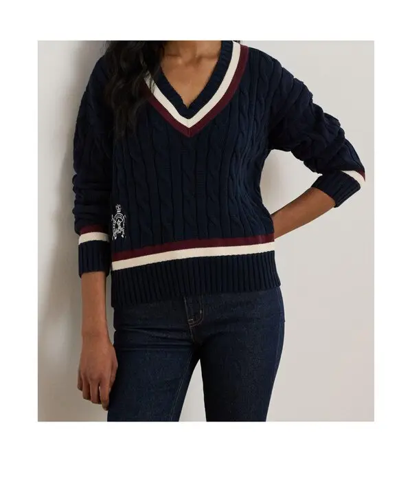 Ralph Lauren Cable Knit V-neck Sweater