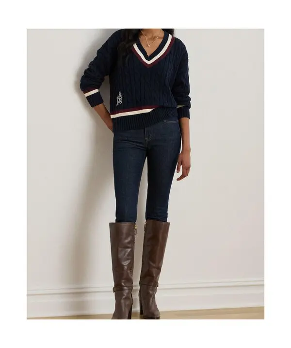 Ralph Lauren Cable Knit V-neck Sweater