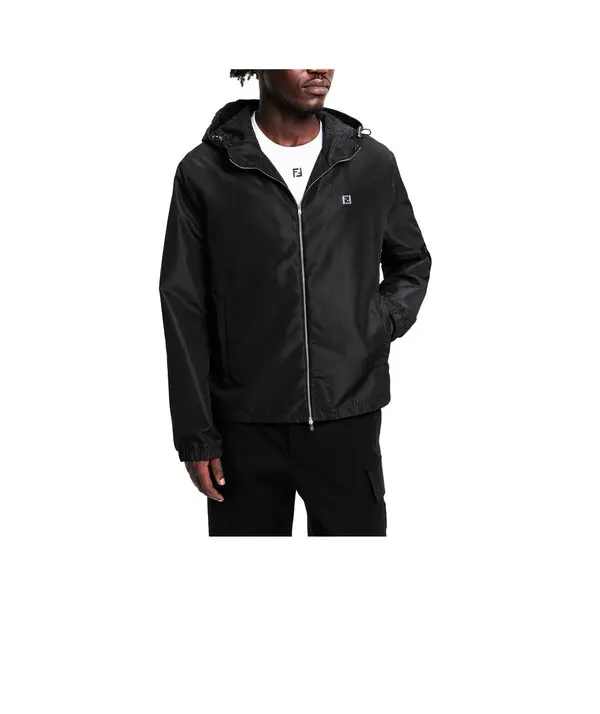 Fendi Hooded Windbreaker With Logo Embroidery