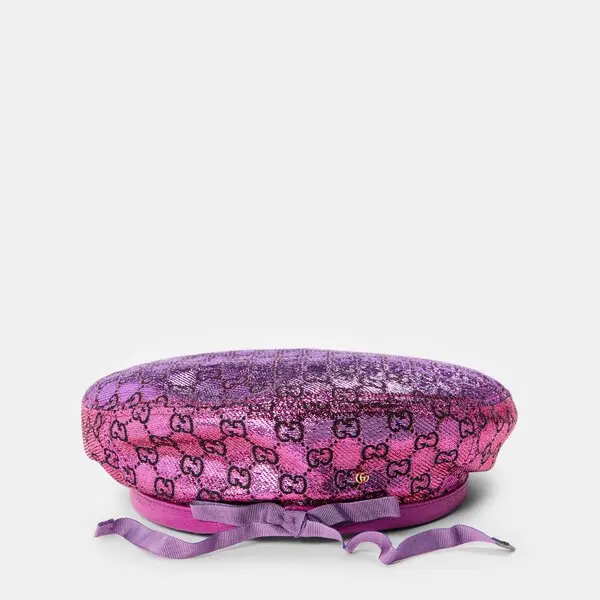 Gucci Metallic Monogram Beret