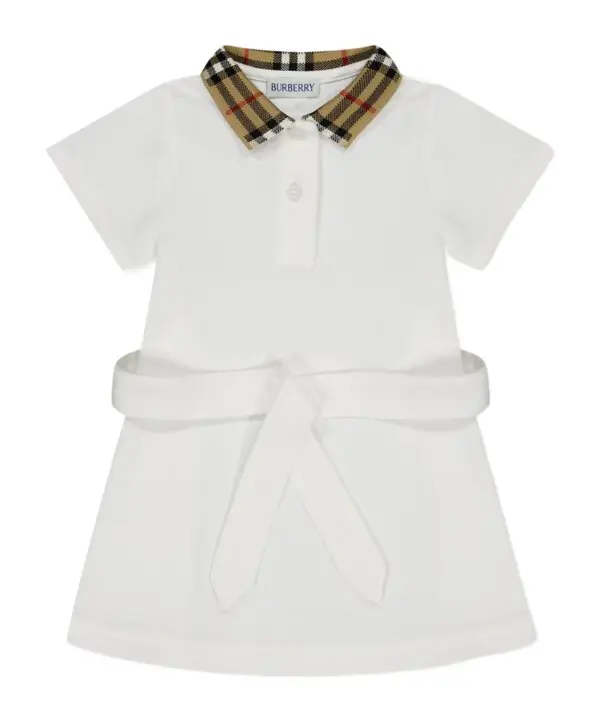 Burberry Plaid Collar Dress - White