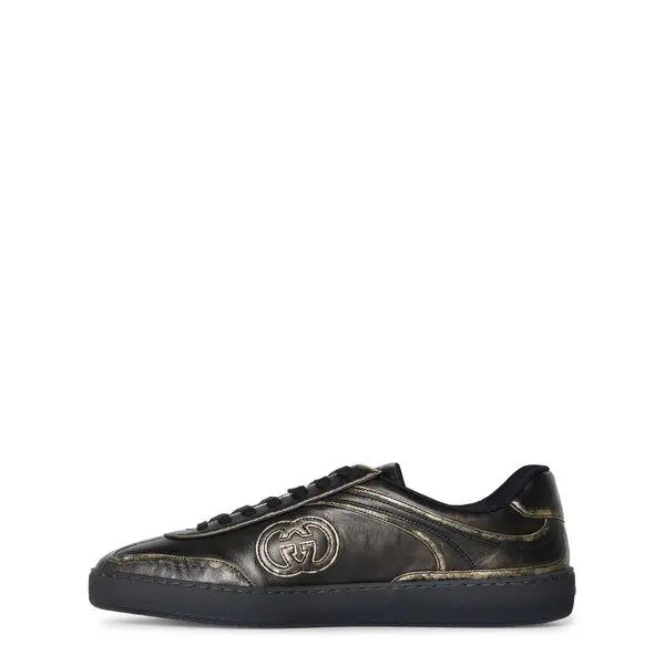 Gucci G75 Brushed Leather Lace-up Sneakers
