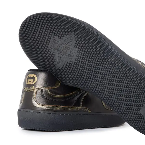 Gucci G75 Brushed Leather Lace-up Sneakers