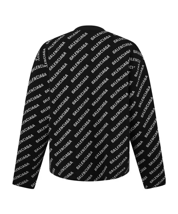 Balenciaga All-over Logo V-neck Cardigan