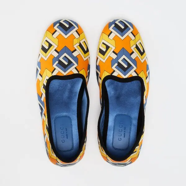 Gucci Full Fit Geometric Print Slippers