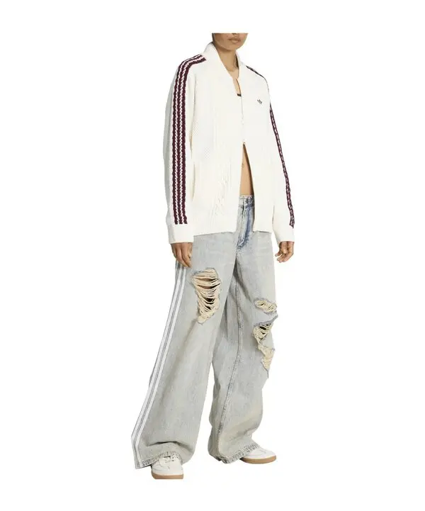 ADIDAS ORIGINALS Cable Knit Zip Stand Collar Sweater