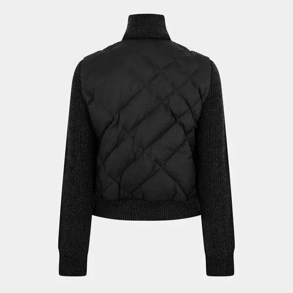 Burberry Quilted Bomber Jacket With Knit Sleeves