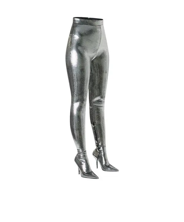 Balenciaga Shiny Form-fitting Leggings Boots