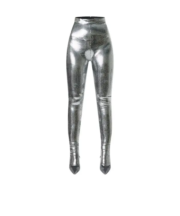 Balenciaga Shiny Form-fitting Leggings Boots