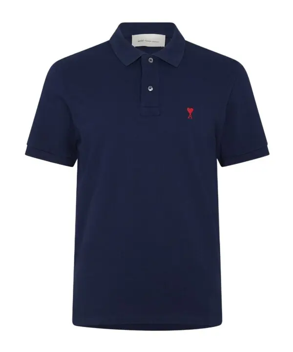 AMI Paris De Coeur Polo Shirt - Black