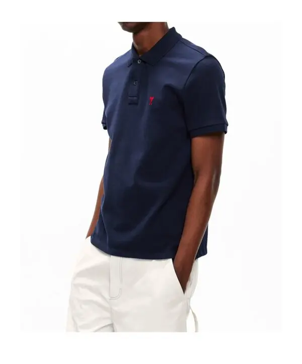 AMI Paris De Coeur Polo Shirt - Black