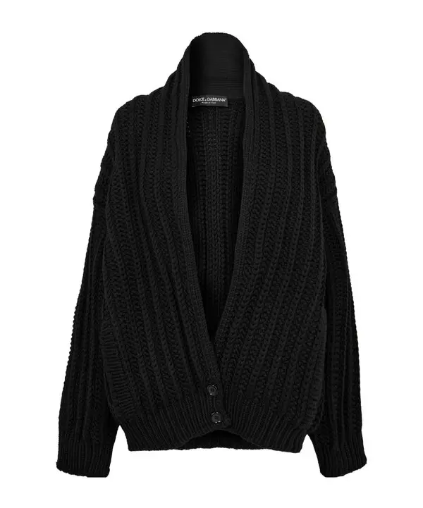 Dolce & Gabbana Chunky Knit Shawl Collar Cardigan