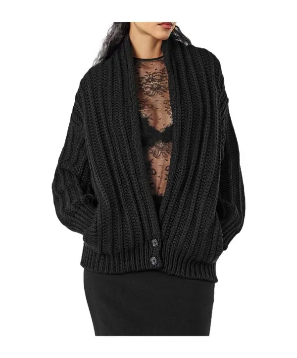 Dolce & Gabbana Chunky Knit Shawl Collar Cardigan