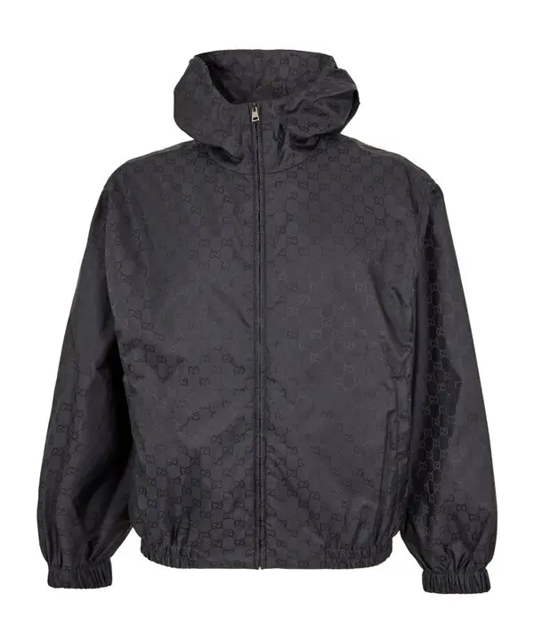 Gucci All-over Monogram Hooded Windbreaker