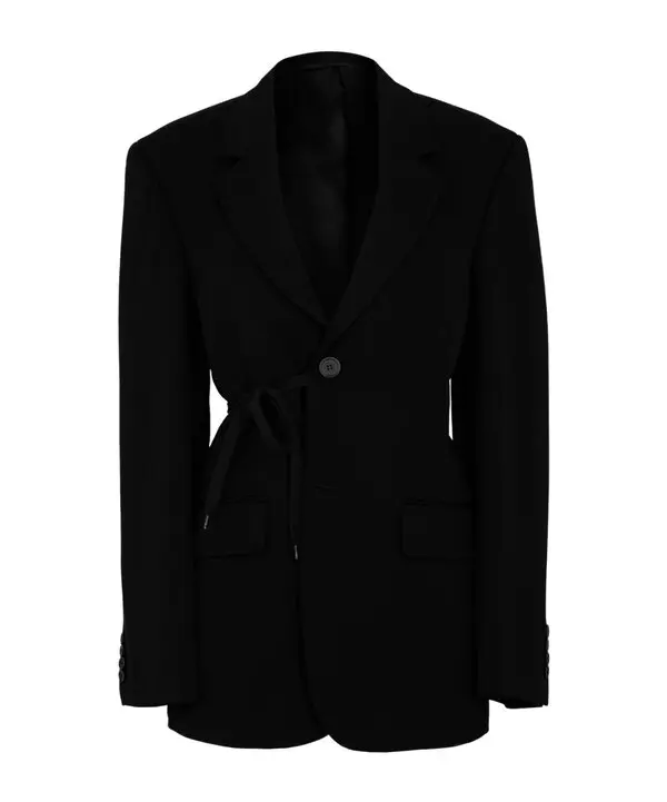 Balenciaga Single-breasted Blazer With Lace-up Waist