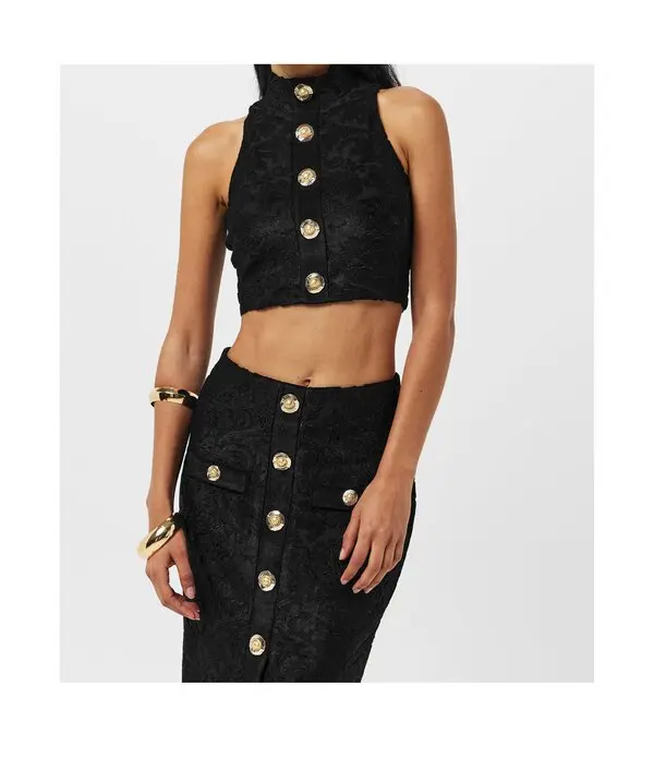 Balmain High Neck Zippered Vest