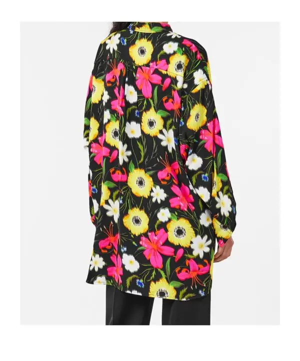 Balenciaga Printed Tie-detail Long Sleeve Shirt