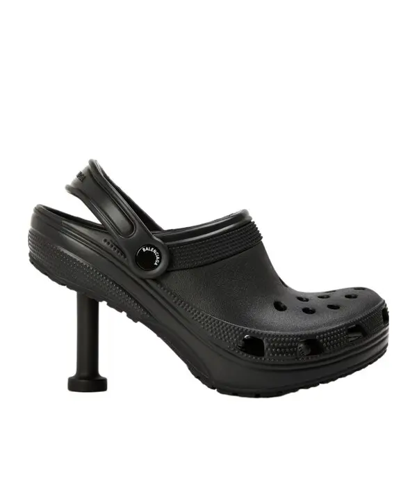 Balenciaga Open Heel High-heeled Sandals With Adjustable Ankle Strap - Black