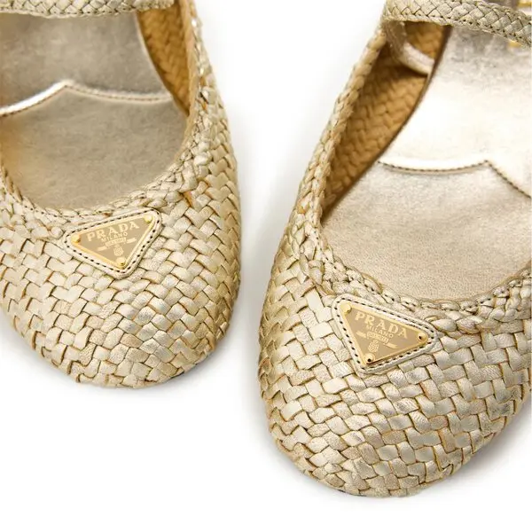Prada Braided Ballet Flats - Nude