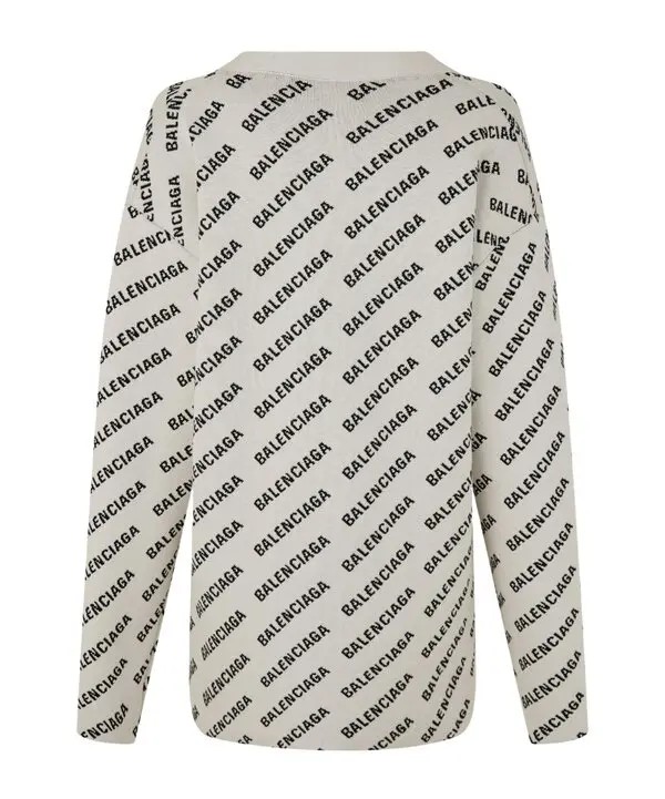 Balenciaga All Over Logo Cardigan