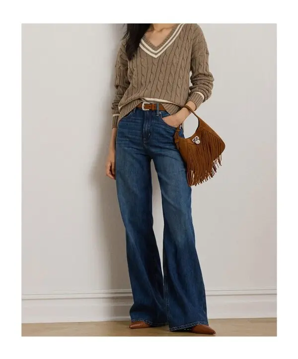 Ralph Lauren Cable Knit V-neck Sweater