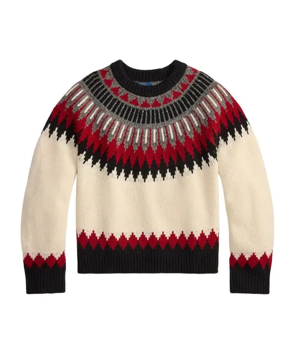 Polo Ralph Lauren Crew Neck Jumper With Fair Isle Pattern - Nude