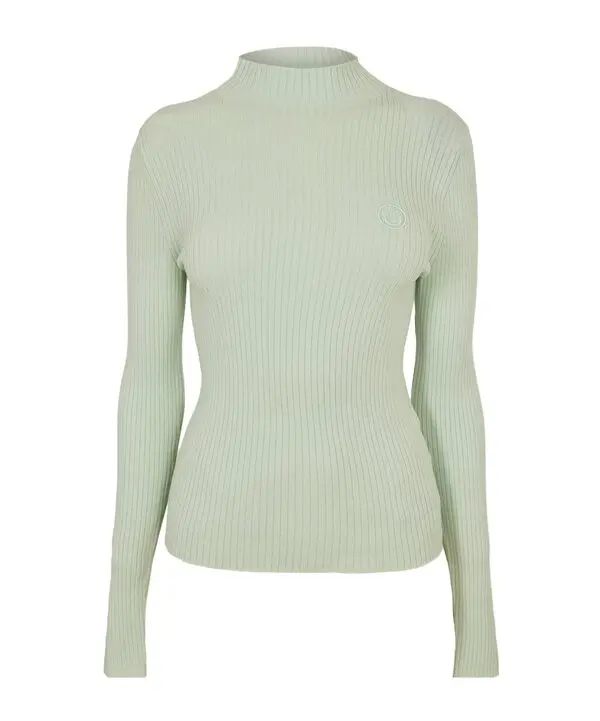 Hugo Boss Mock-neck Ribbed Knit Top