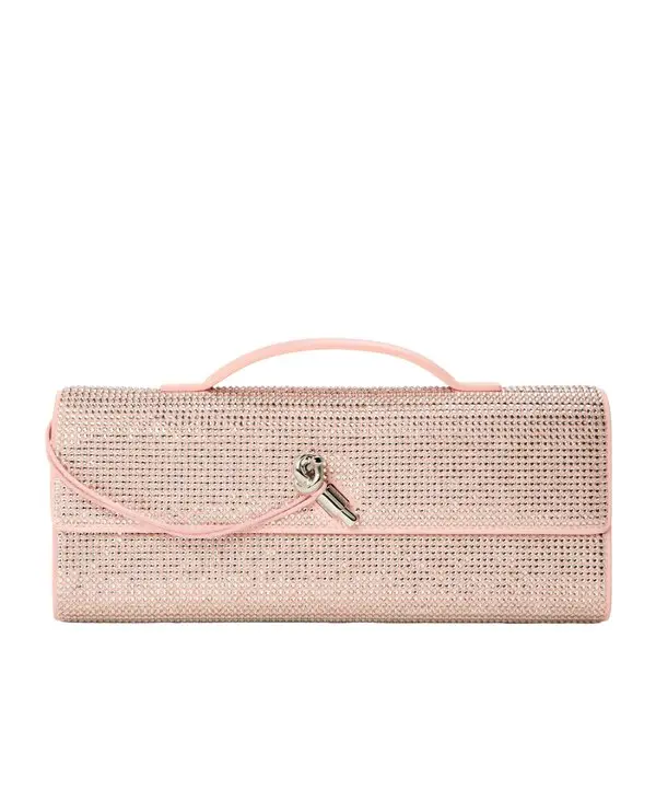 Bottega Veneta Rhinestone-encrusted Clutch Bag - Pink