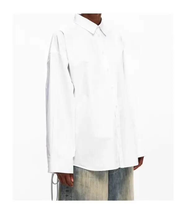Balenciaga Tie Detailed Long Sleeve Shirt - White
