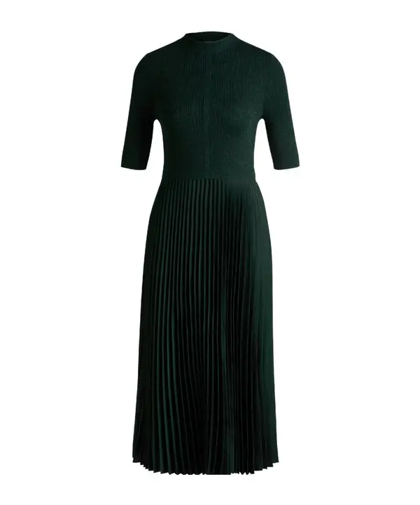 Hugo Boss Dark Green Midi Dress - Black