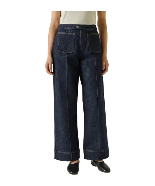 Soeur Patch Pocket Wide Leg Jeans