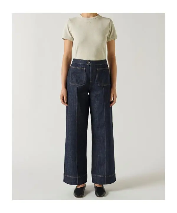 Soeur Patch Pocket Wide Leg Jeans