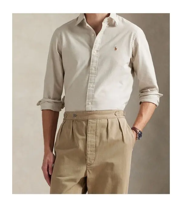 Polo Ralph Lauren Slim Fit Oxford Long Sleeve Shirt - White