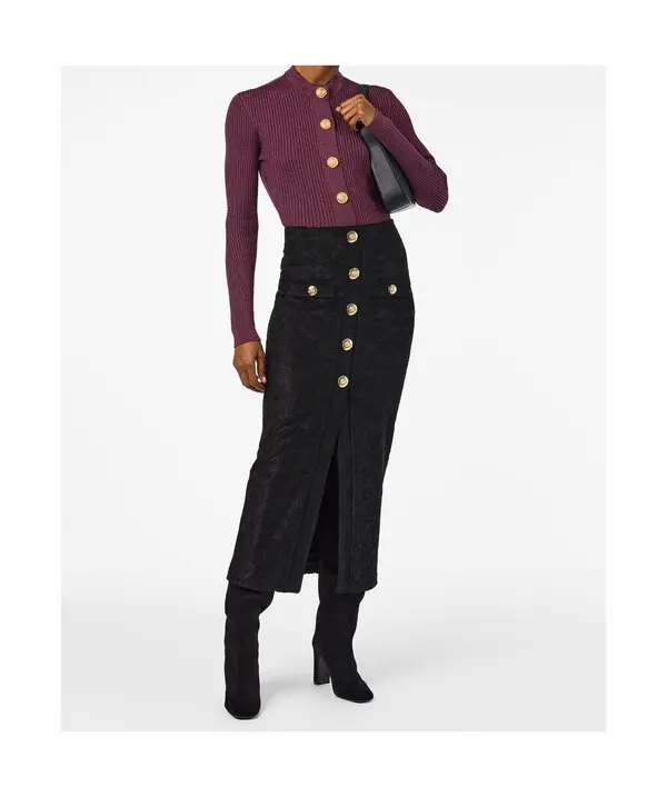 Balmain Round Neck Knitted Cardigan With Button Closure