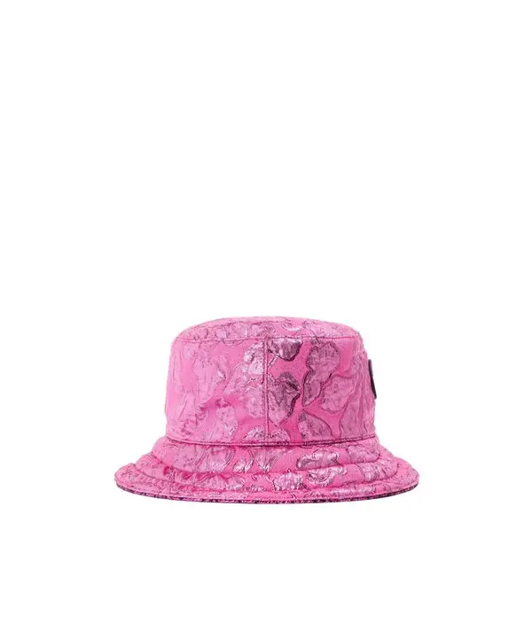 Gucci Brocade Bucket Hat With Metallic Floral Pattern - Pink