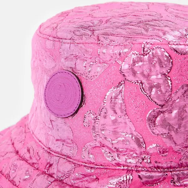 Gucci Brocade Bucket Hat With Metallic Floral Pattern