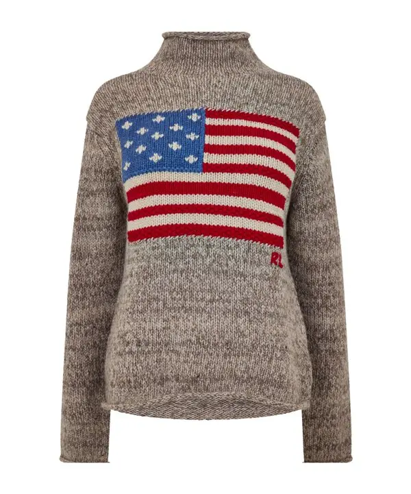 Polo Ralph Lauren Flag Knit Mock Neck Jumper - Multicolor