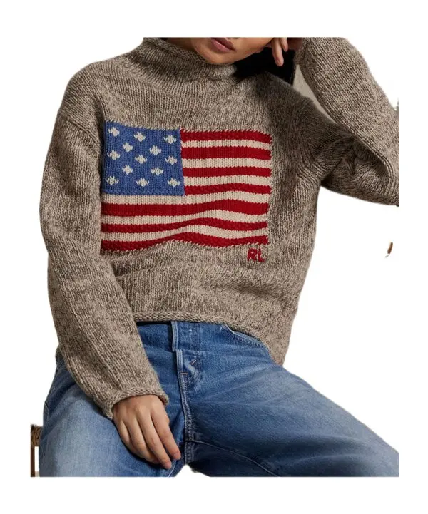 Polo Ralph Lauren Flag Knit Mock Neck Jumper - Multicolor