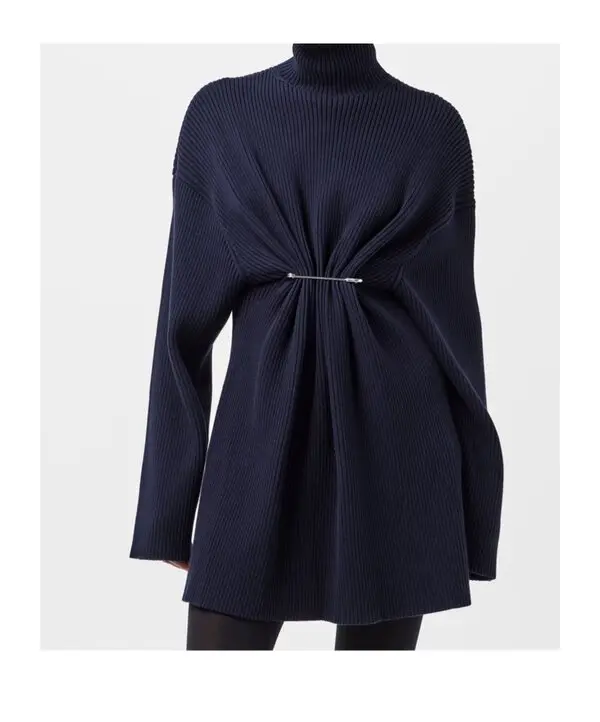 Balenciaga Mini Knitted Jumper Dress - Black