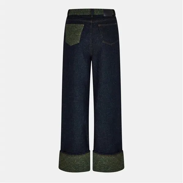 GANNI Wide-leg Jeans With Rolled Cuffs