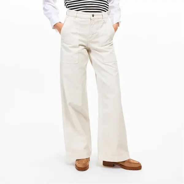 Moncler Wide Leg Casual Pants - White