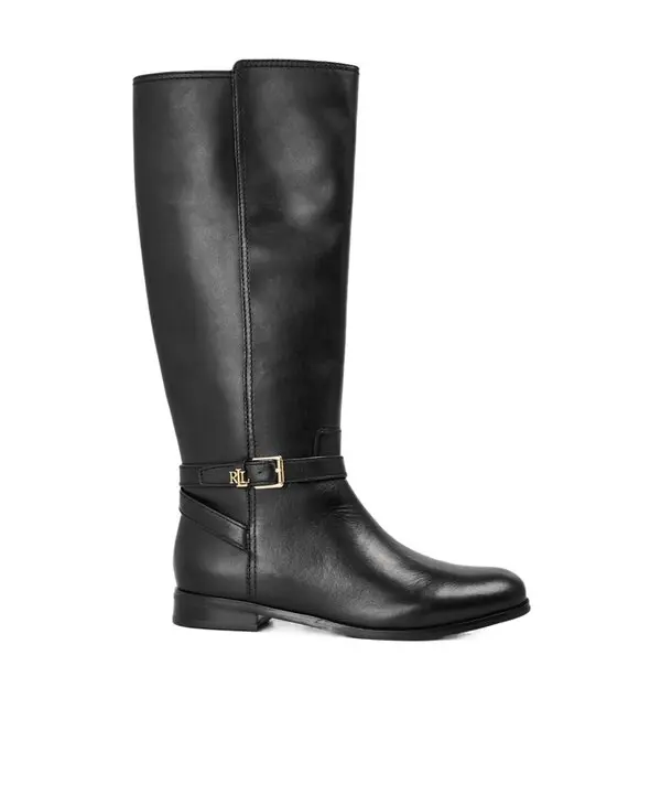 Ralph Lauren Leather Knee-high Boot - Black