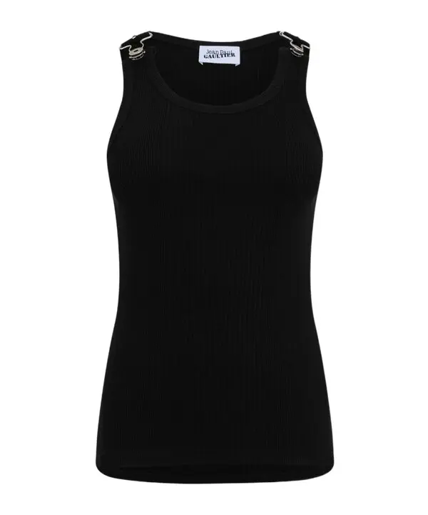 JEAN PAUL GAULTIER Ribbed Knit Vest With Hardware Detail